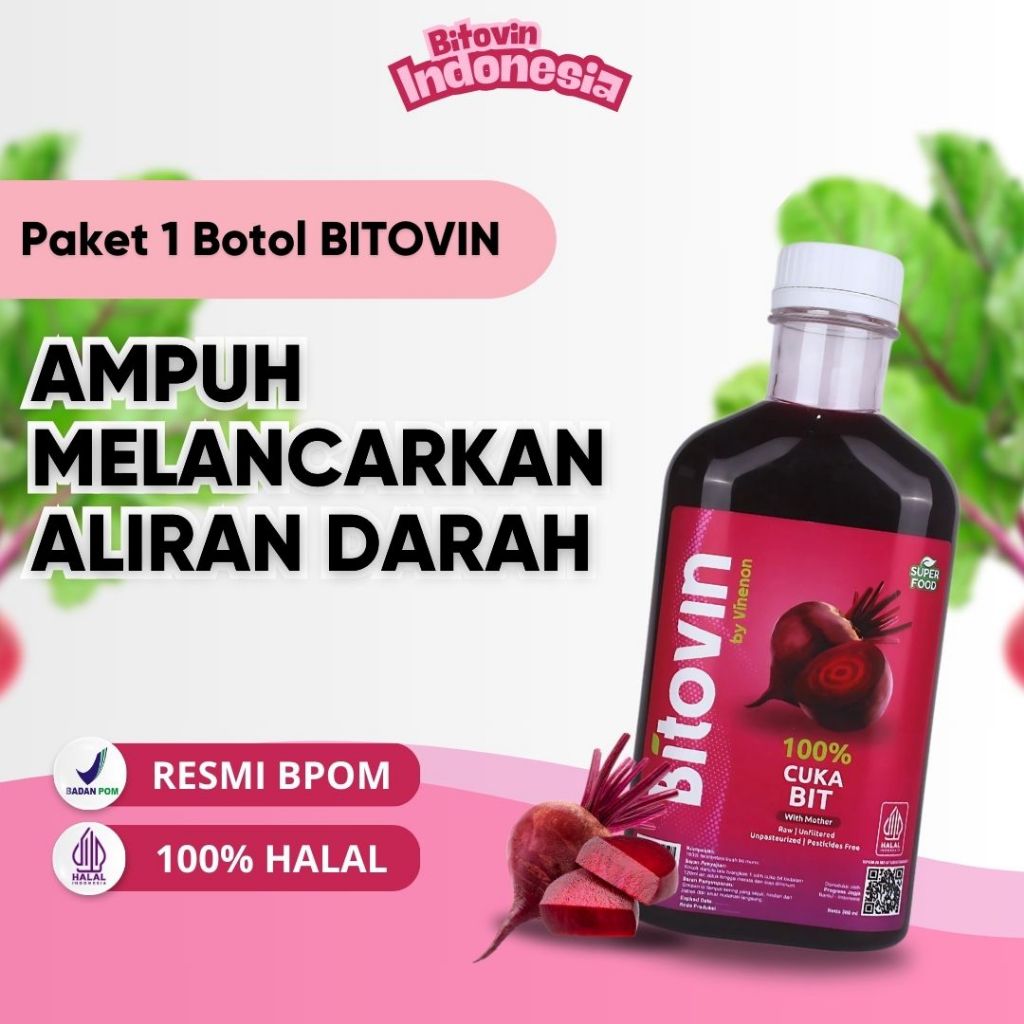 Jual Bitovin 1 Botol - Cuka Buah Bit 100% Fermentasi Murni/Tanpa ...