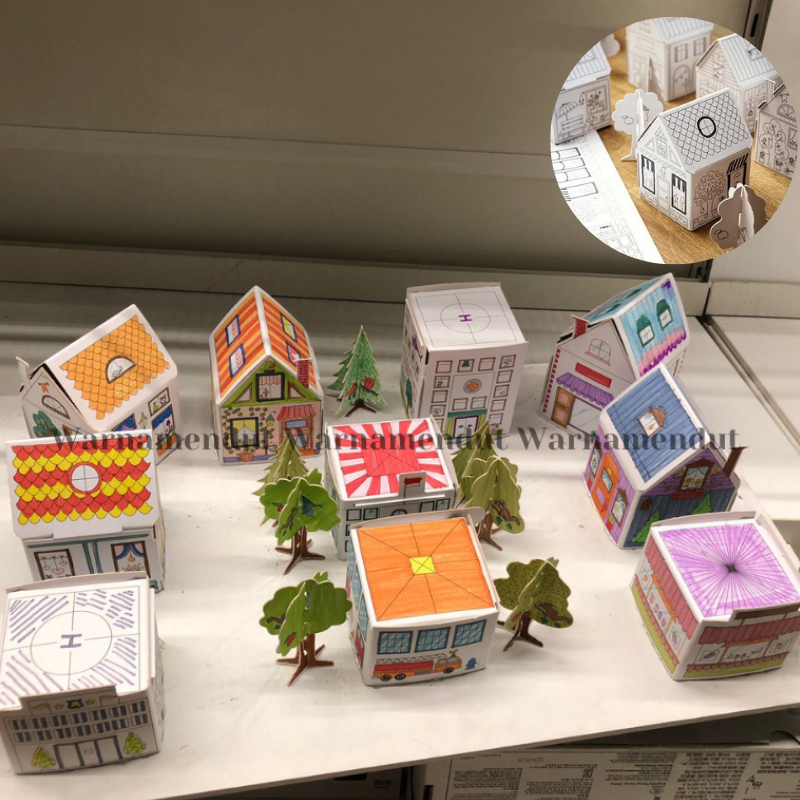 Jual Keterampilan Melipat Kertas Origami Dan Mewarnai Rumah Bangunan ...