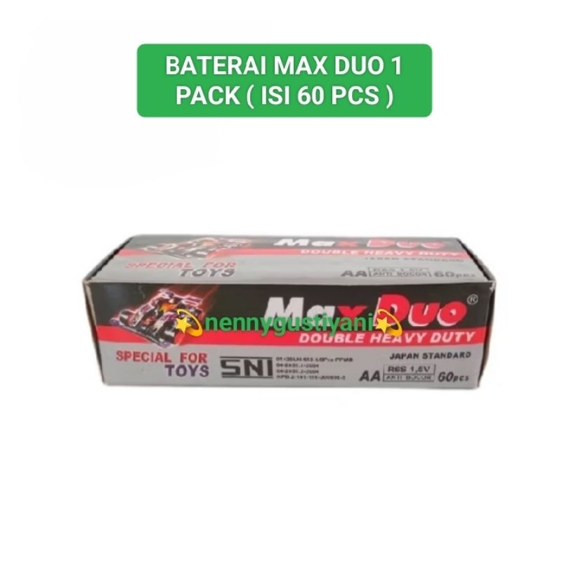 Jual Baterai AA Max Duo 1 pack ( isi 60 pcs ) 1,5 volt | Shopee Indonesia