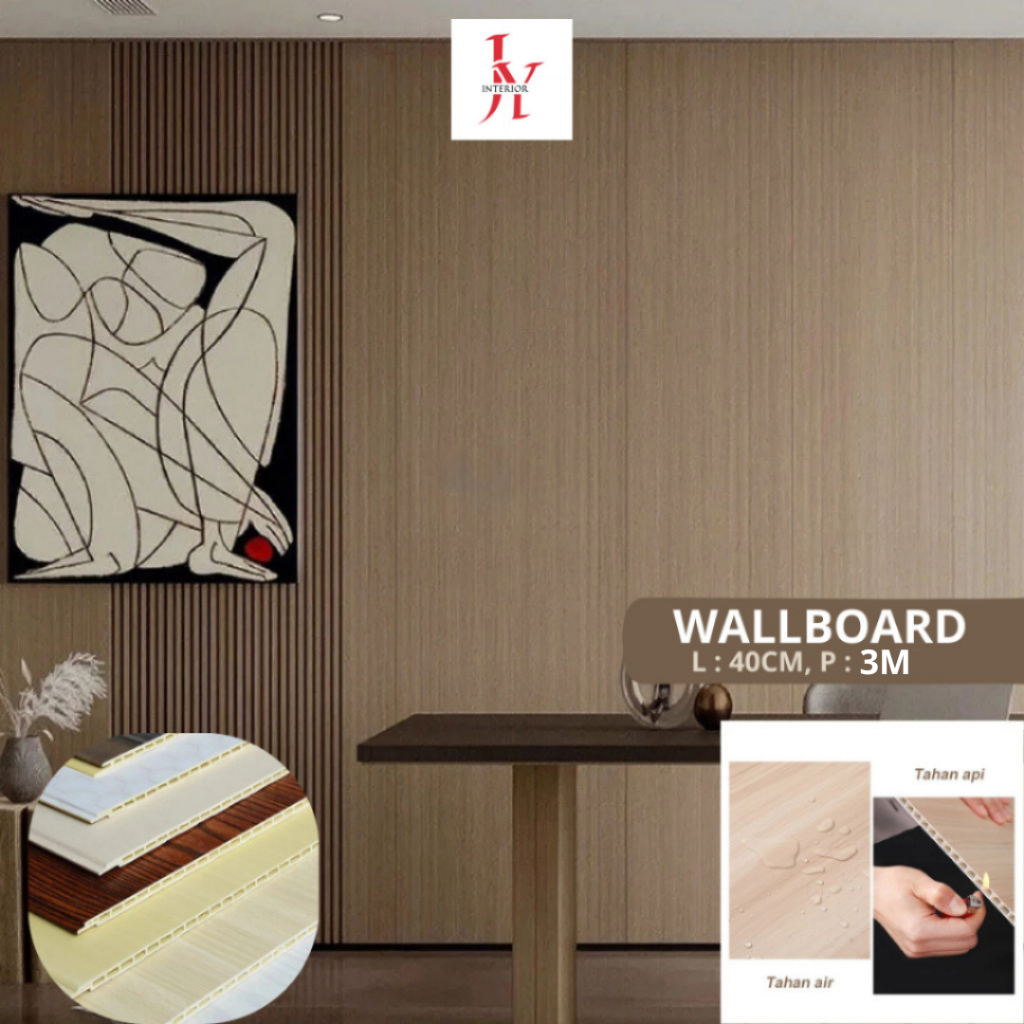 Jual WALLBOARD PANEL PVC / WPC 3D 40cm*8mm*3.0m (real) | Shopee Indonesia