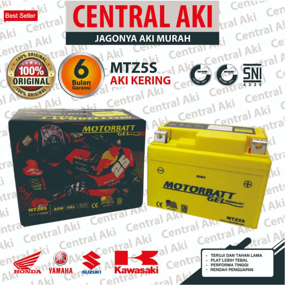 Jual MOTORBATT MTZ5S Aki Kering Gel Motor Honda Vario 110 Beat FI Scoopy Karbu Supra X 125 Revo ...
