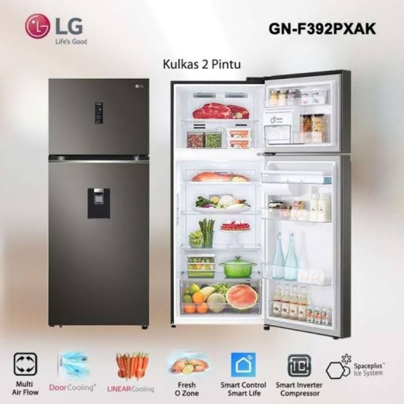 Jual LG KULKAS 2 PINTU BESAR BIG 2 DOOR KULKAS GNF392PXAK | Shopee Indonesia
