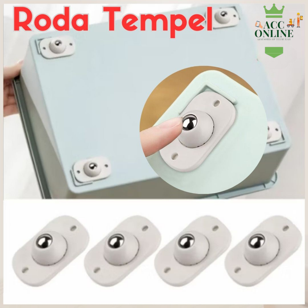Jual [ isi 4 ] Roda Tempel / Roda Mini Tempel / roda tong sampah ...