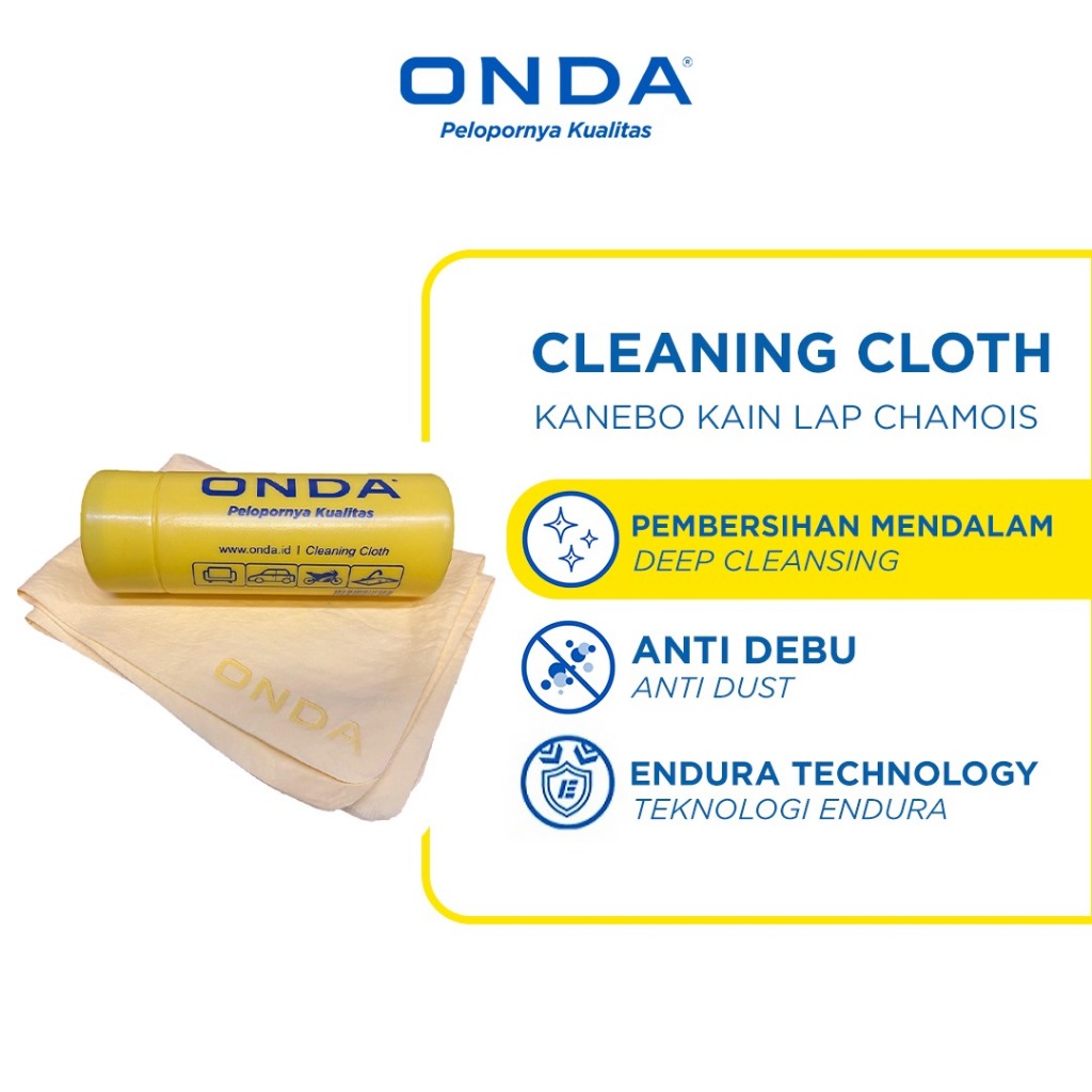 Jual ONDA Kanebo Kain Lap Chamois Berserat Daya Serap Tinggi | Shopee ...