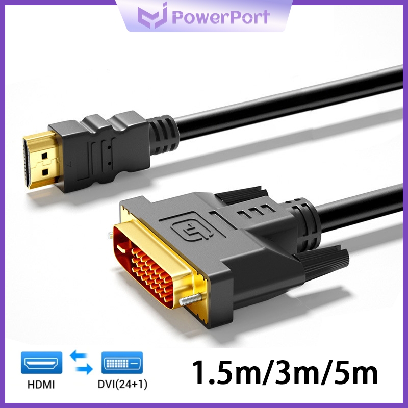 Jual PowerPort Kabel HDMI DVI(24+1) 1.5m/3m/5m Kabel Monitor Komputer ...