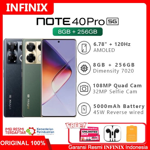 Jual Infinix Note 40 Pro 5G 8/256GB - Up to 16GB Garansi Resmi Infinix | Shopee Indonesia