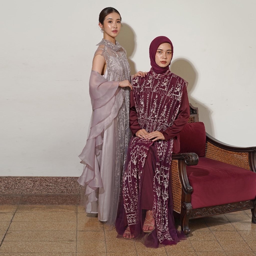 Jual OFFICIAL CROI - Shama Set Dress in Burgundy & Purple Haze - Hijab ...