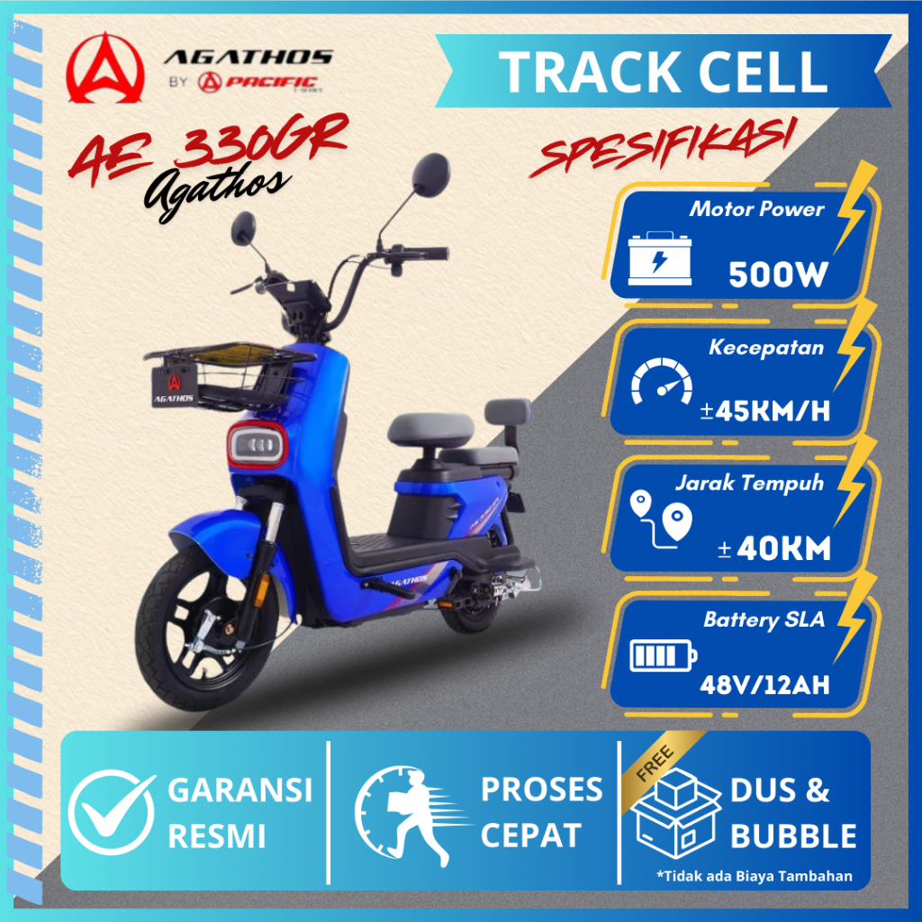 Jual Sepeda Listrik Agathos AE 330 GR 500W Keranjang Bergaransi Resmi by Pacific | Shopee Indonesia