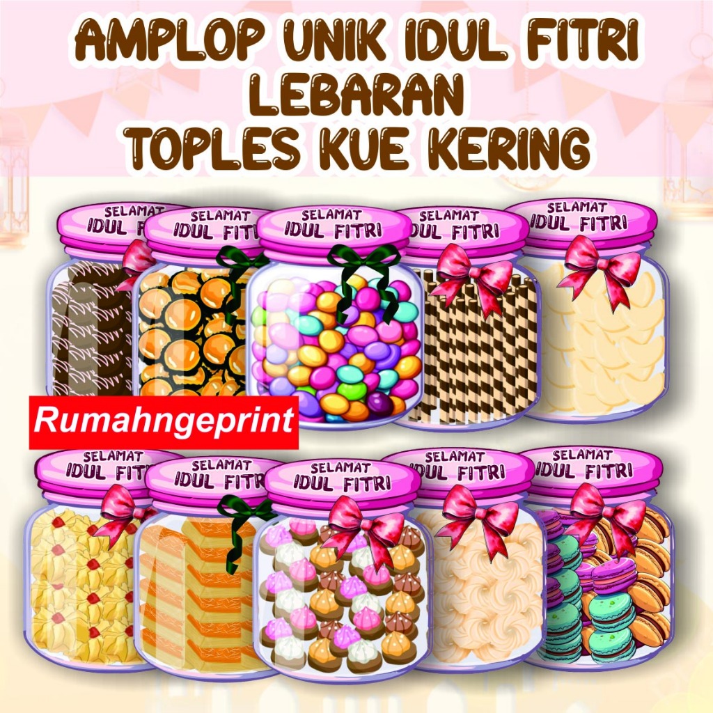Jual 10 PCS AMPLOP UNIK LEBARAN IDUL FITRI TOPLES KUE KERING | Shopee ...