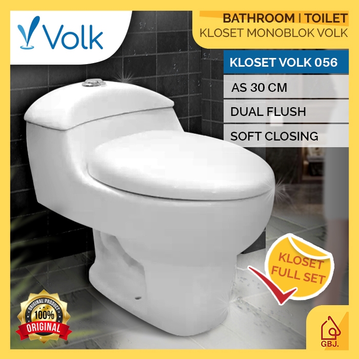 Jual KLOSET DUDUK VOLK ONE PIECE AS 30 CM WEDELIA 056 DUAL FLUSH SOFT ...