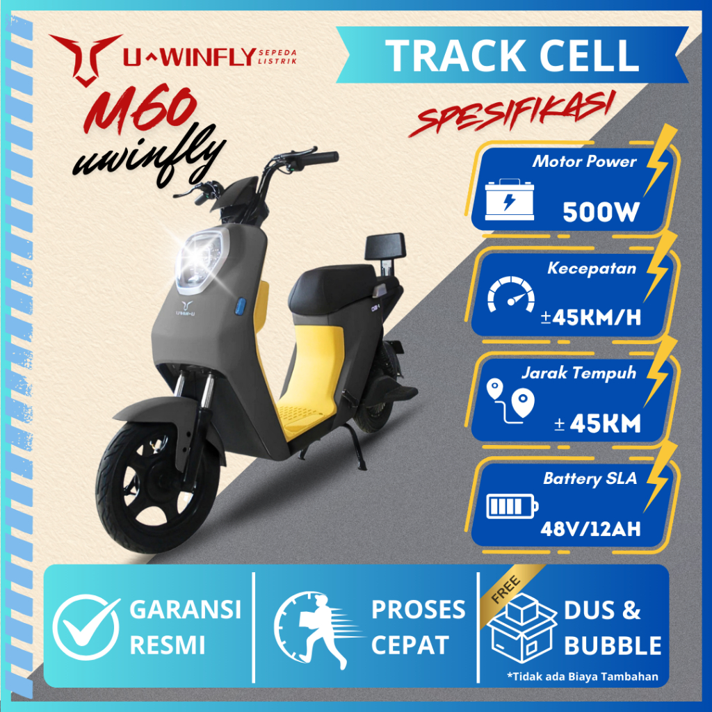 Jual Sepeda Listrik Uwinfly M60 NFC Versi Terbaru Anti Banjir, Garansi ...
