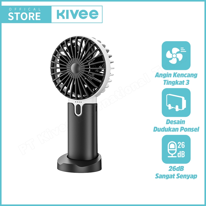 Jual KIVEE Kipas Angin Mini fan Portable 2400 mAh 3-Speed Rechargeable ...