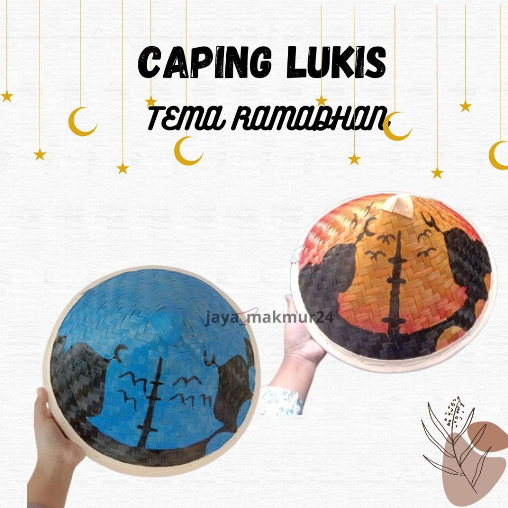 Jual topi caping anak / caping lukis motif ramadhan | Shopee Indonesia