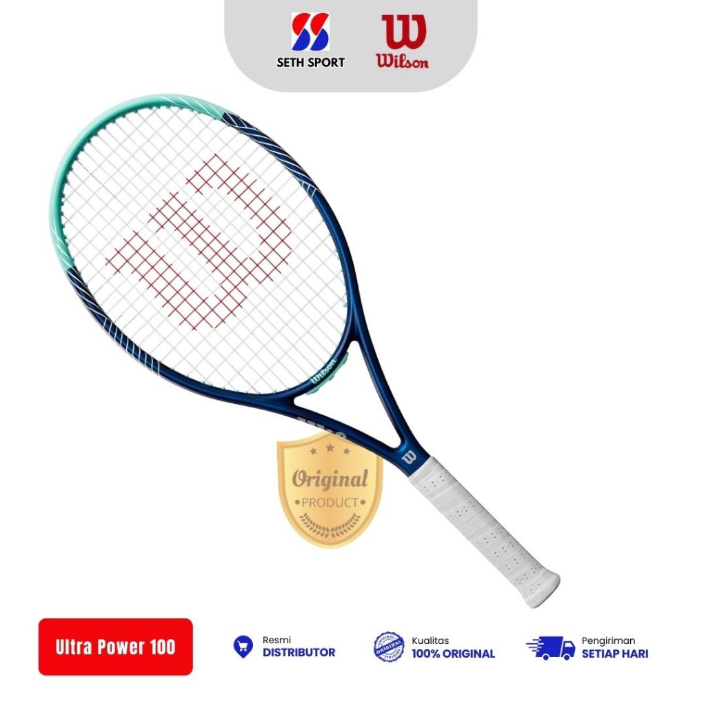 Jual Raket Tennis Wilson Ultra Power 100 Original - Biru Tosca | Shopee ...