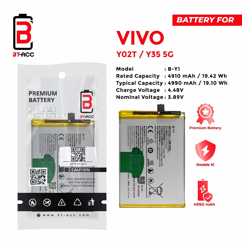 Jual BT-ACC B-Y1 Battery Baterai Battre For Vivo Y02T / Y35 5G | Shopee ...