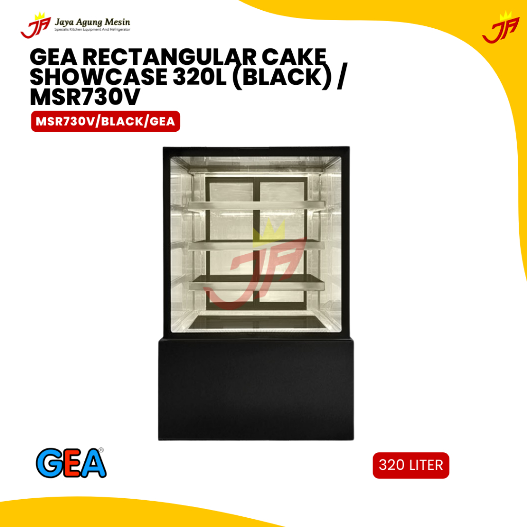 Jual GEA RECTANGULAR CAKE SHOWCASE 320L (BLACK) / MSR730V | Shopee ...