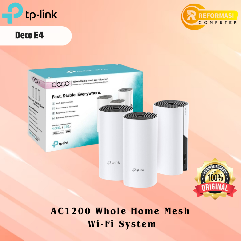 Jual TP-LINK Deco E4 ( 2-Pack ) AC1200 Whole-Home Mesh Wi-Fi System ...