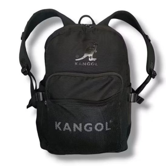 Jual kangol backpack black on black big loga 2nd.hand | Shopee Indonesia