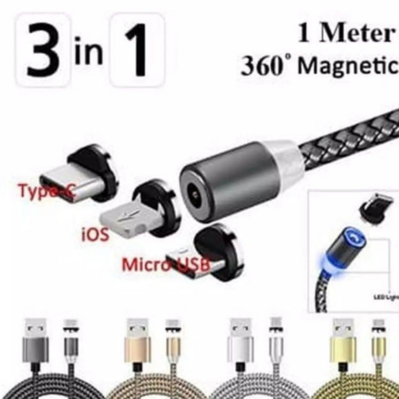 Jual KABEL DATA CABLE METAL MAGNETIC CABLE LIGHTING / MICRO USB/TYPE C ...