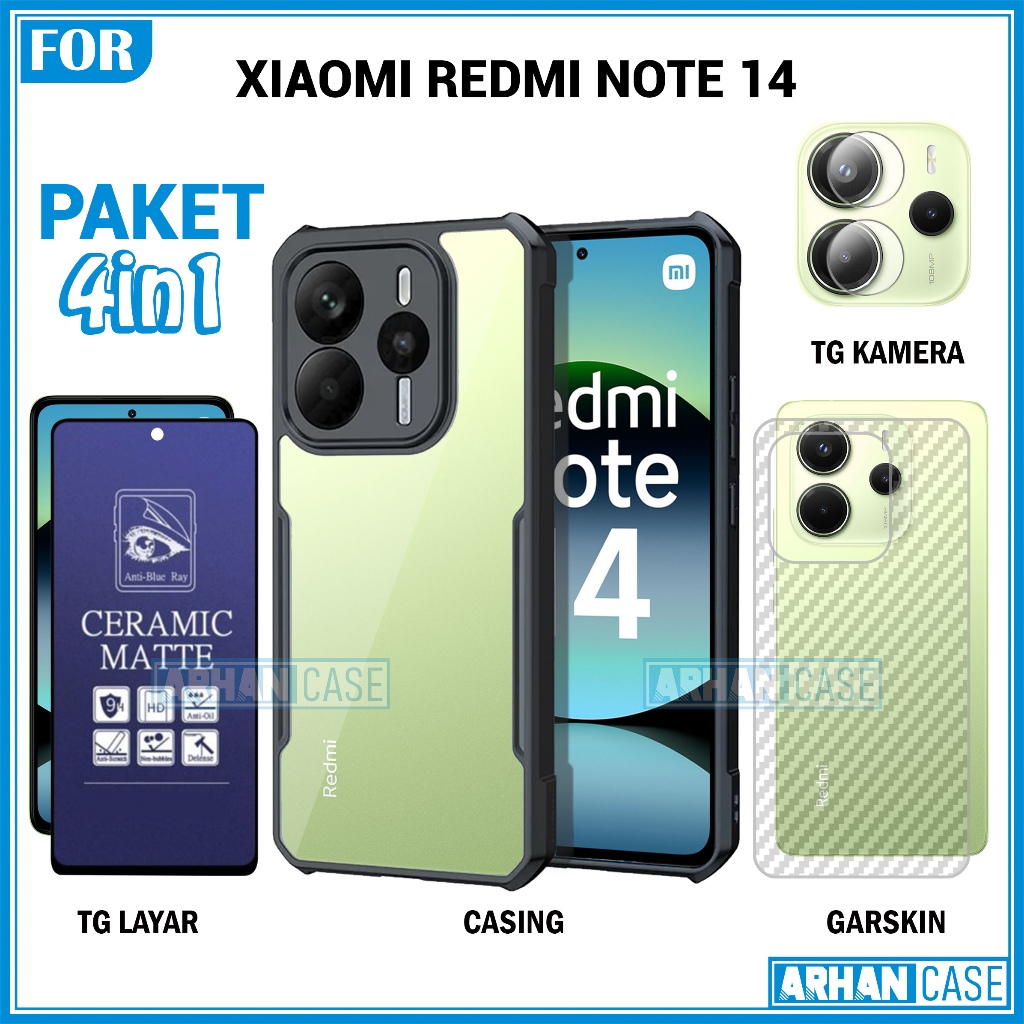 Jual Paket Komplit 4in1 Case Fusion Xiaomi Redmi Note 14 4G 14 5G ...