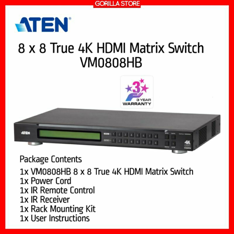 Jual ATEN 8 x 8 True 4K HDMI Matrix Switch VM0808HB | Shopee Indonesia