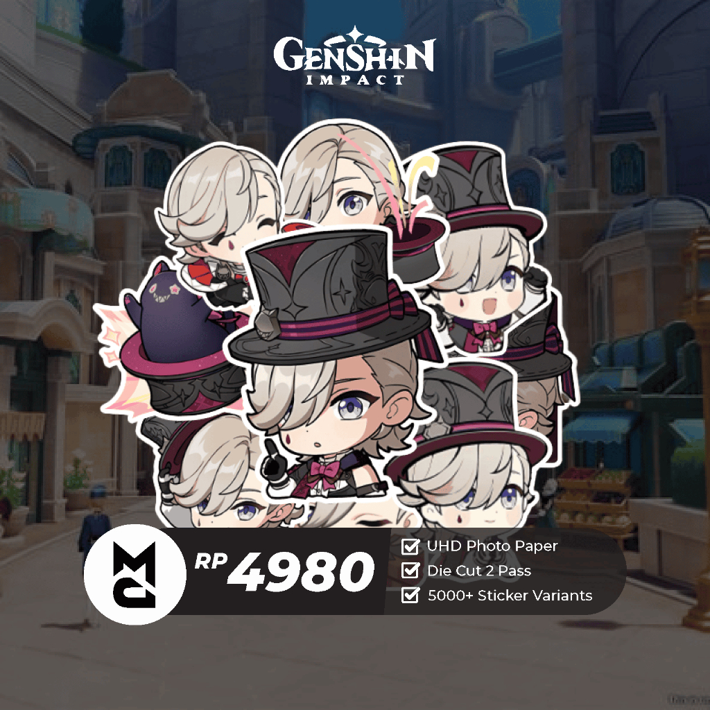 Jual Sticker Genshin Impact Lyney Sticker Anime Aesthetic Lucu Sticker ...