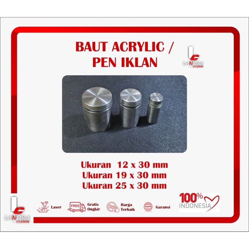 Jual Pen iklan - Baut Acrylic - Baut kaca - frame acrylic | Shopee ...