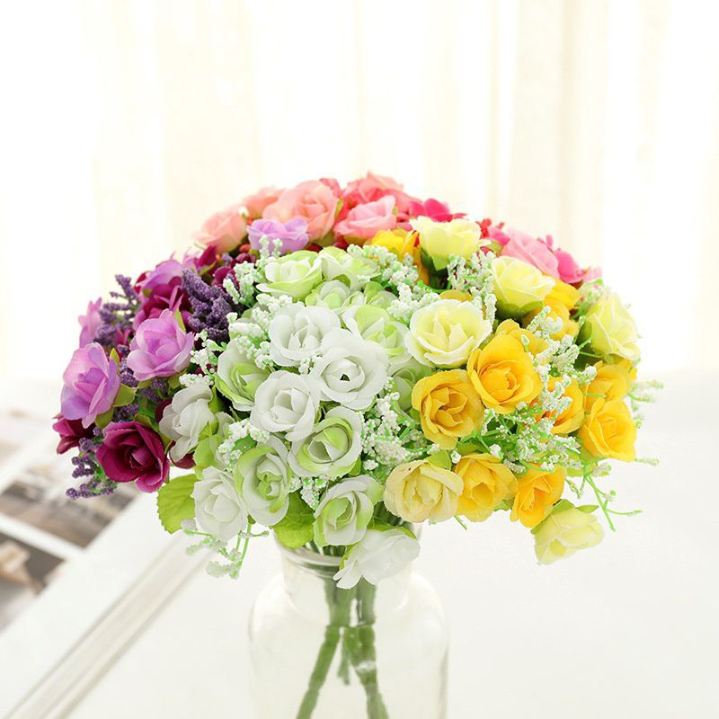 Jual Bunga Mawar Kecil Artifisial Tanaman Hias Plastik Rose Flower AF10 ...