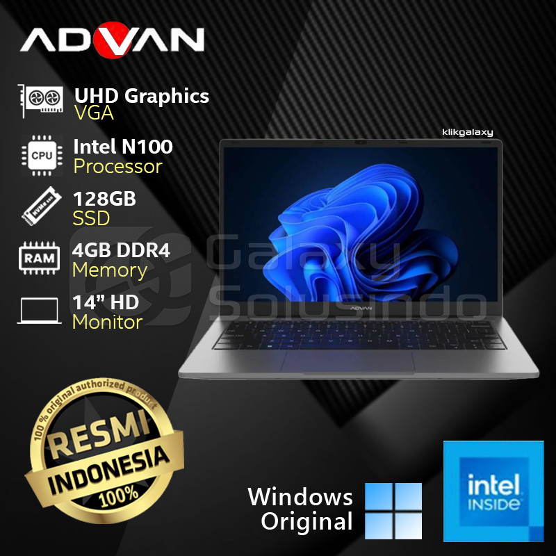 Jual Advan TBook Intel N100 128GB eMMC 4GB RAM Notebook Laptop | Shopee ...