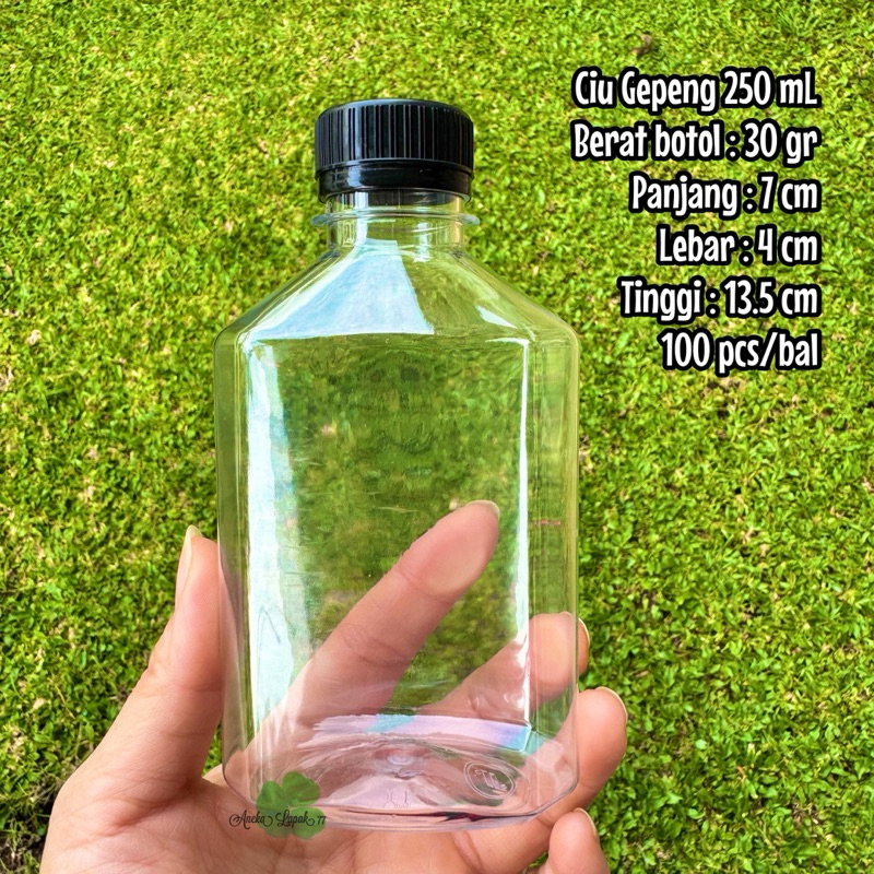 Jual Botol Gepeng 250 ml botol ciu 250 ml tebal | botol mansion 250 ml ...