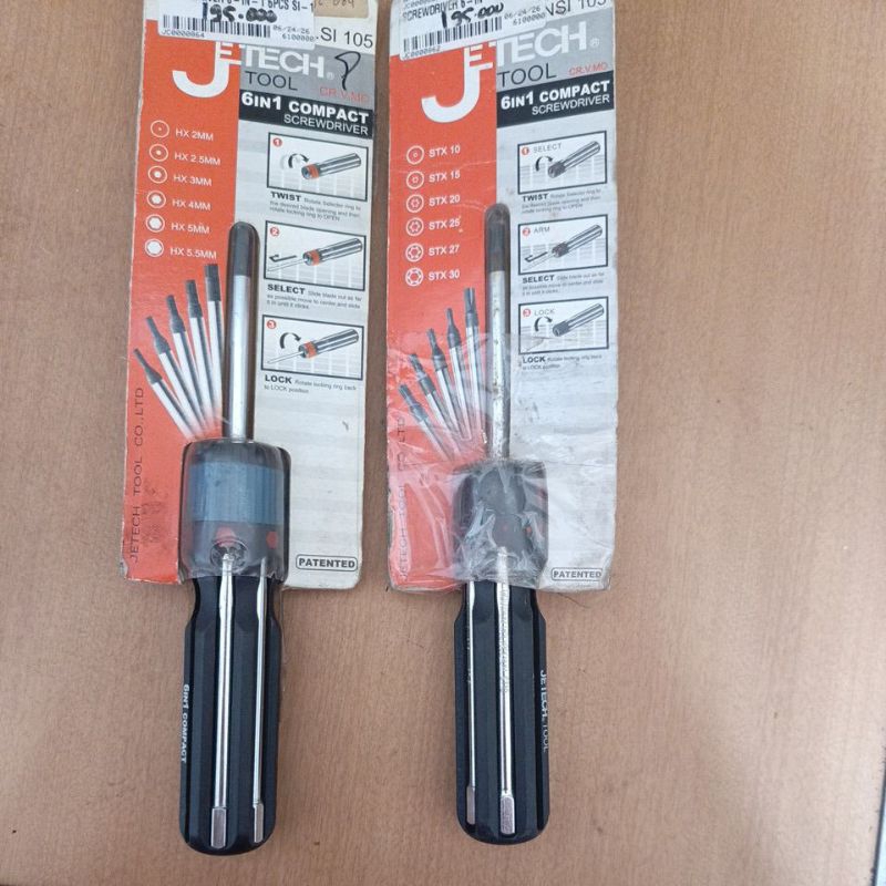 Jual Jetech Screwdriver Obeng Hex 6 in 1 | Shopee Indonesia