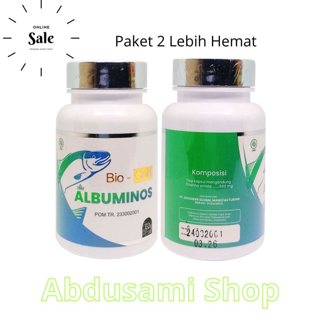 Jual Paket 2 Botol Kapsul Albuminos Ekstrak Ikan Gabus Asli Bio Gold ...