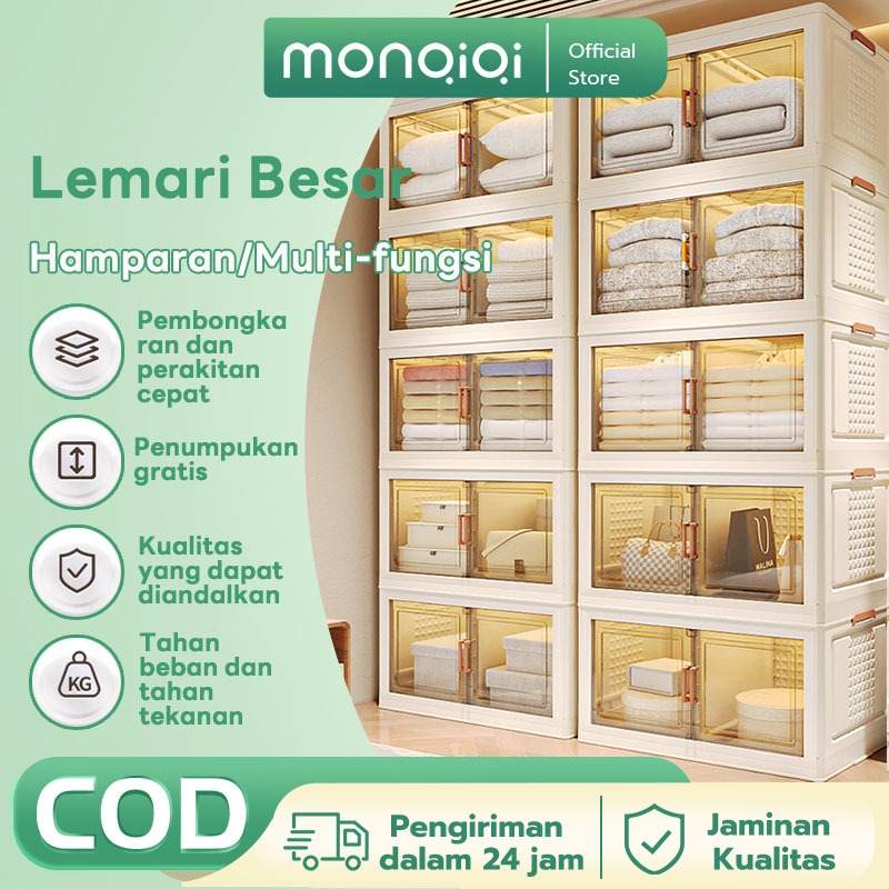 Jual MONQIQI Lemari Plastik Susun Besar - Lemari Pakaian Anak & Bayi, Rak Baju Multifungsi ...