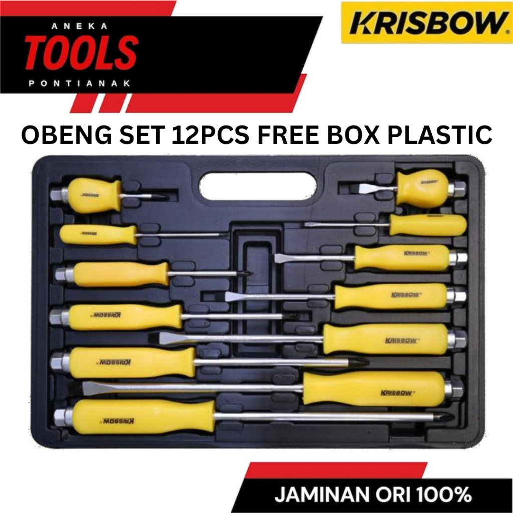 Jual Krisbow Set 12 Pcs Obeng Plus & Minus Lrss12 - Kuning | Shopee ...