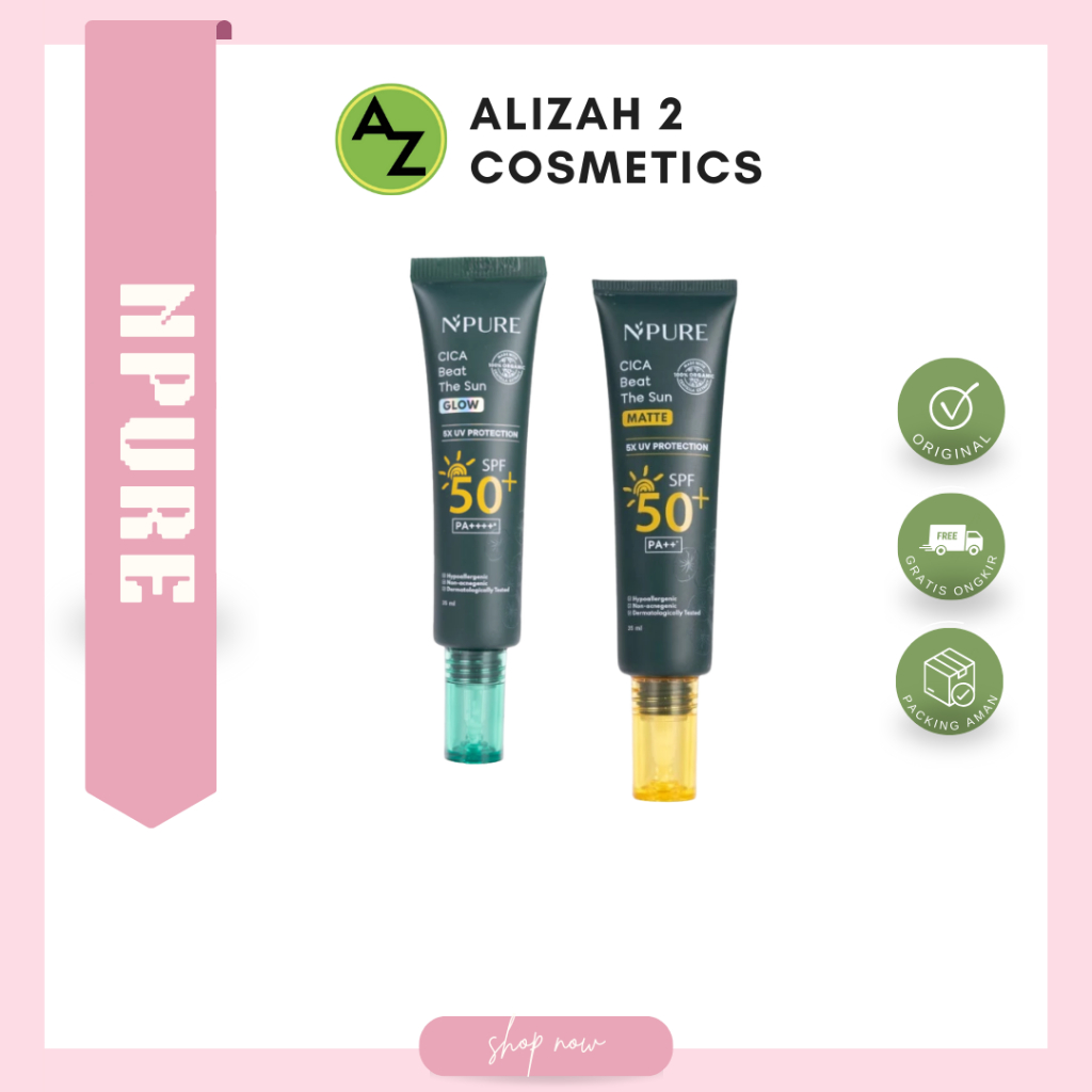 Jual NPURE SUNSCREEN CICA BEAT THE SUN MATTE SPF 50+ PA++++ & NPURE ...