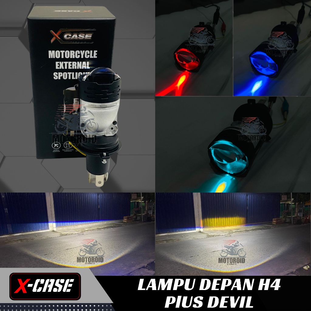 Jual Lampu Depan Utama Socket H4 LED Plus Devil Putih Kuning High Low ...