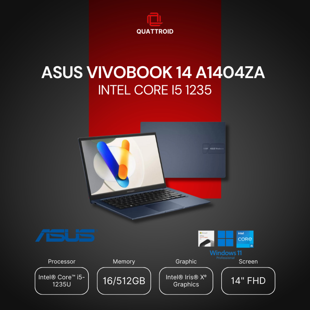 Jual ASUS Vivobook 14 A1404ZA Intel Core i5-1235U 16GB 512GB | Shopee ...