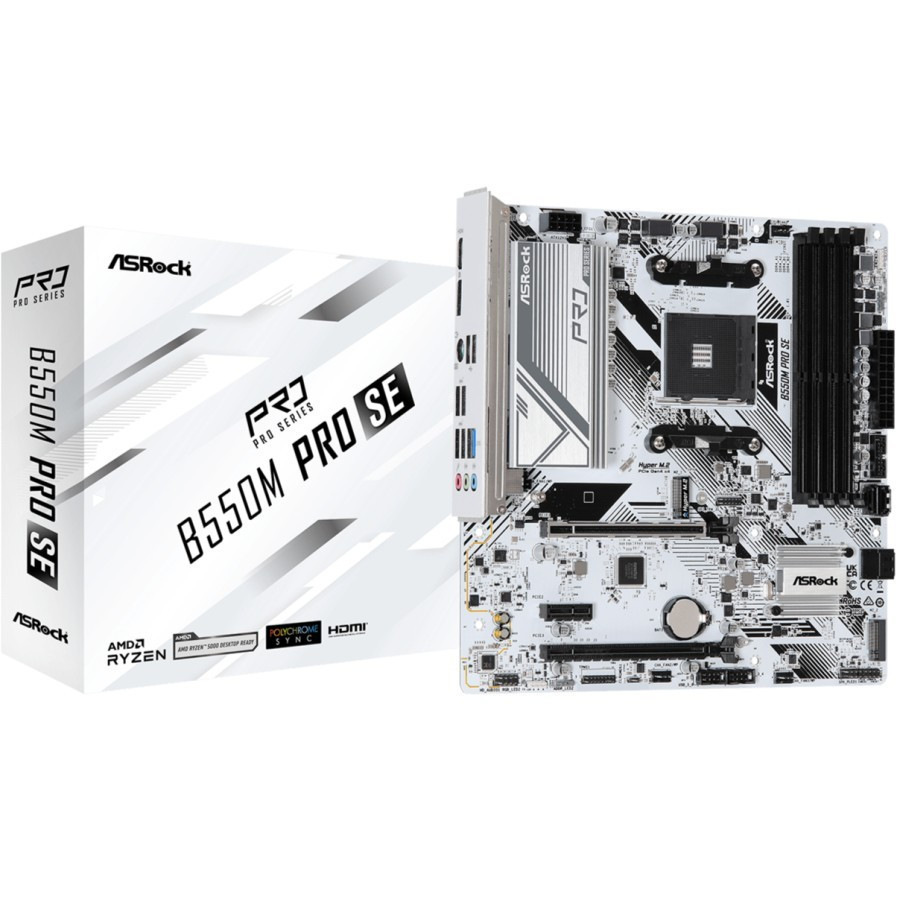 Jual Motherboard ASROCK B550M PRO SE WHITE DDR4 microATX | Shopee Indonesia