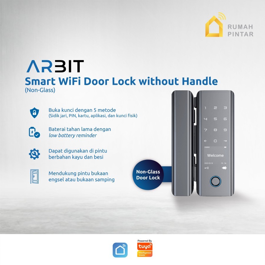 Jual Arbit Smart Home WiFi Door Lock without Handle untuk Pintu Kayu ...