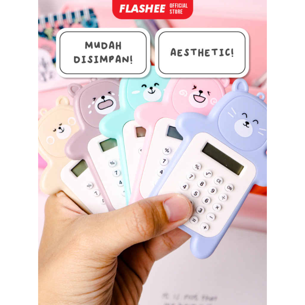Jual Flashee Kalkulator Beruang Mini Aesthetic Kalkulator Lucu Motif ...