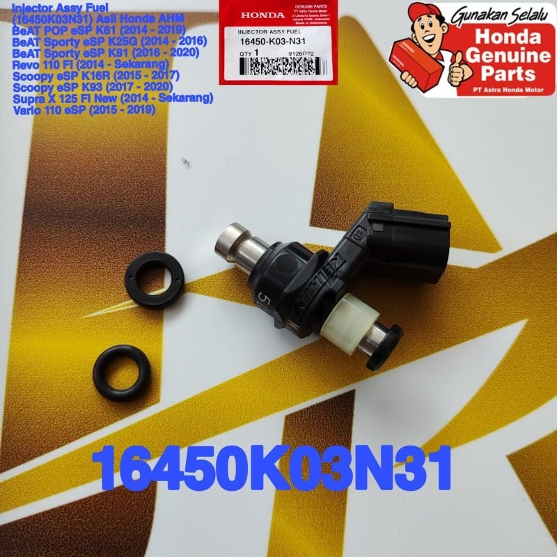 Jual 16450K03N31 Injector Assy Fuel Injektor BeAT Stater Halus Supra X ...