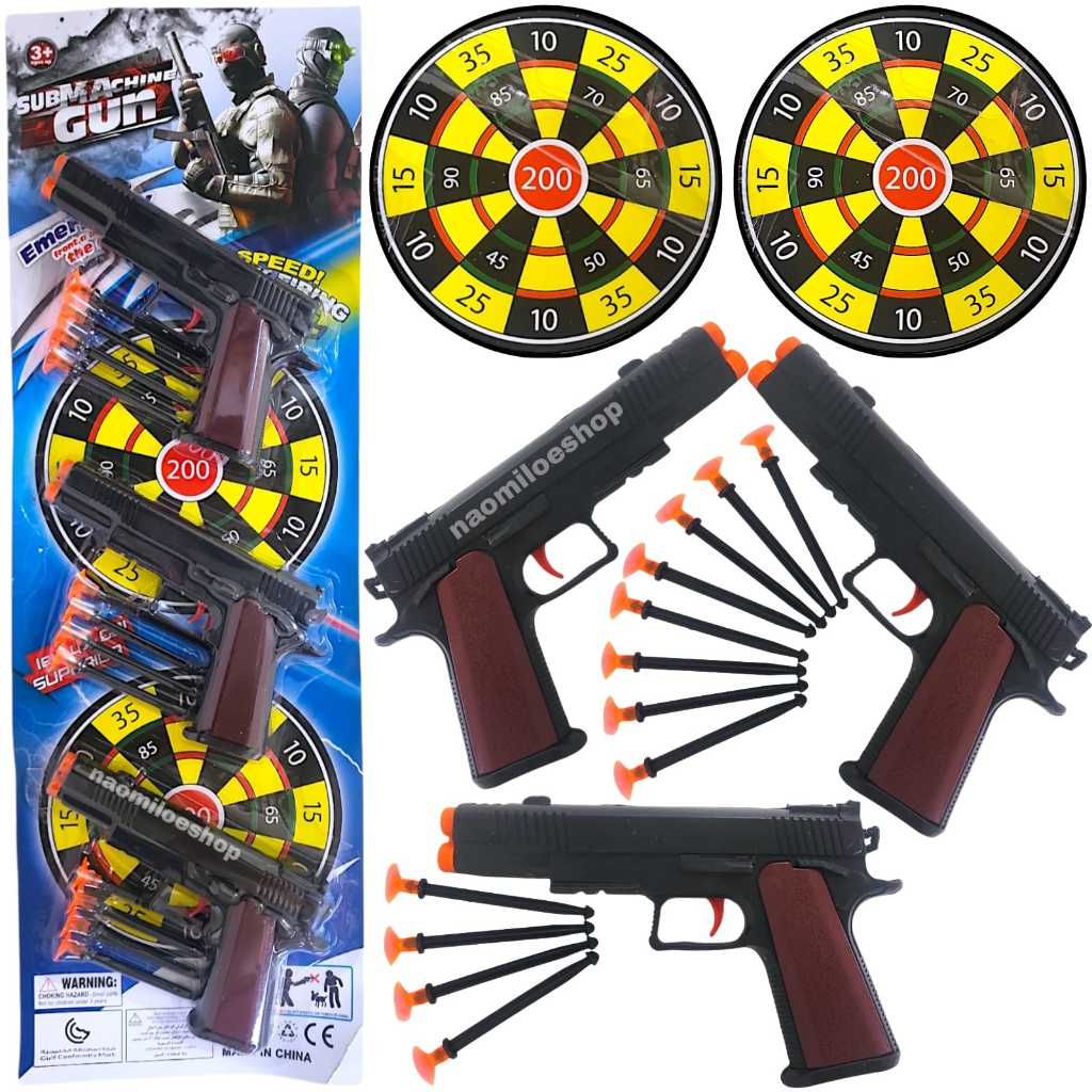 Jual Superior gun mainan pistol peluru karet tembak tembakan set 3pc ...