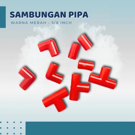 Jual Keni Pipa / Knee Pipa / Sambungan Pipa Warna Merah - 5/8 Inch ...
