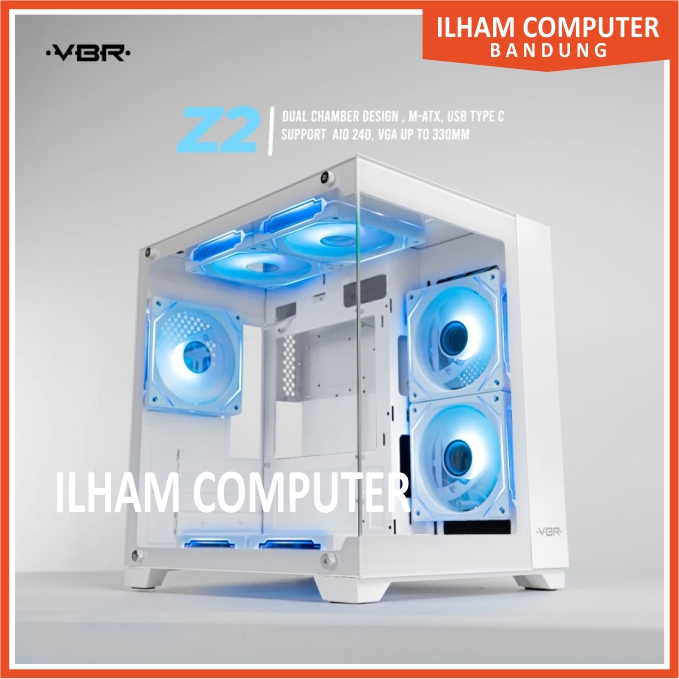 Jual VBR Z-2 Dual Chamber Tempered Glass M-ATX Gaming Case I CASHING ...