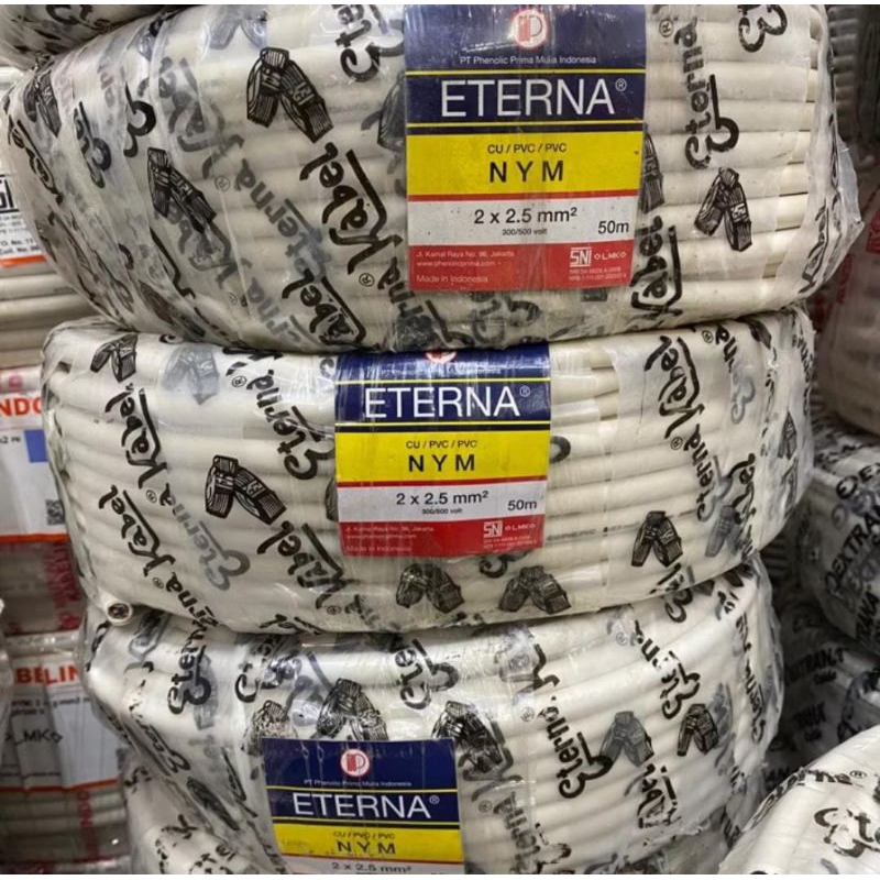 Jual Kabel Eterna NYM 2X2.5 NYM 2X2.5 Kawat Tembaga Panjang 50 meter Original | Shopee Indonesia