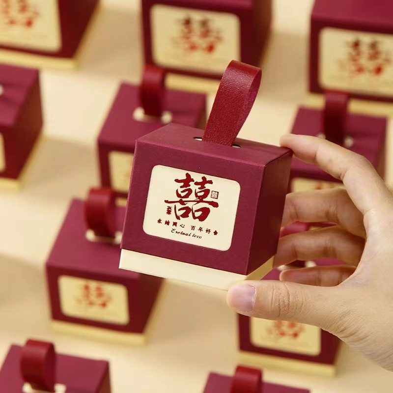 Jual Joyful Premium Candy Box Wedding / Kotak Permen Maroon Shuangxi ...