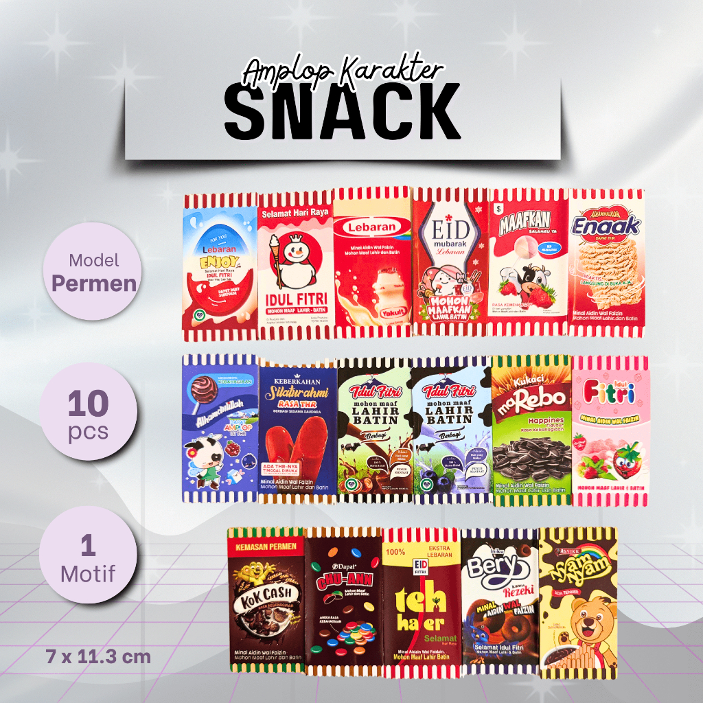 Jual ZS® (Isi 10) Amplop Lebaran Permen Seri Snack - Permen Seri Shabic ...