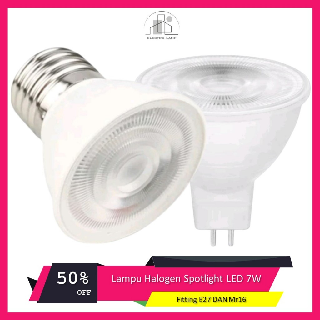Jual Lampu Halogen Spotlight LED 7W Fitting E27 COB Sorot Lampu Spot Light Tusuk Mr16 Hologen ...