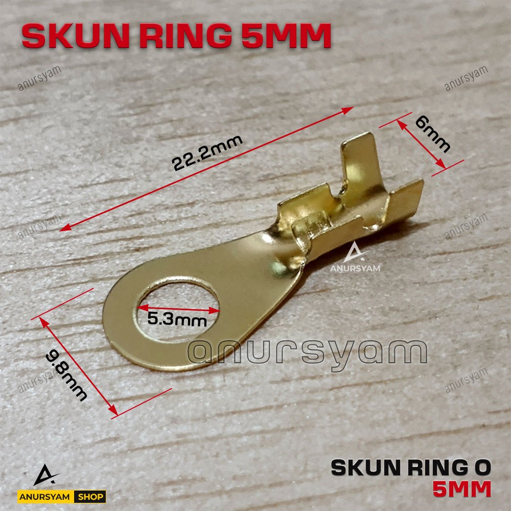 Jual [166] 10 Pcs Terminal Skun Ring 5 mm - Terminal Skun Kabel untuk ...