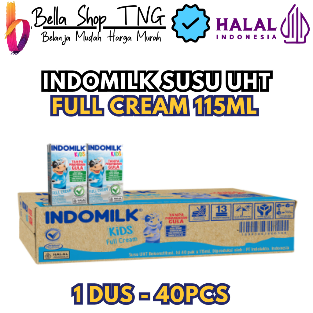 Jual Indomilk Kids Susu UHT Full Cream Tanpa Tambahan Gula Kotak 40 x ...